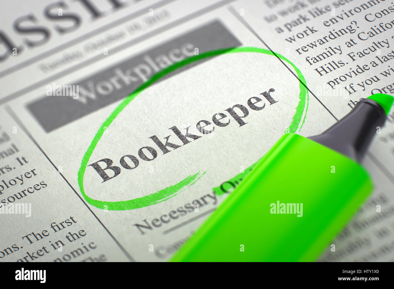 Bookkeeper wanted 3d hi-res stock photography and images - Alamy