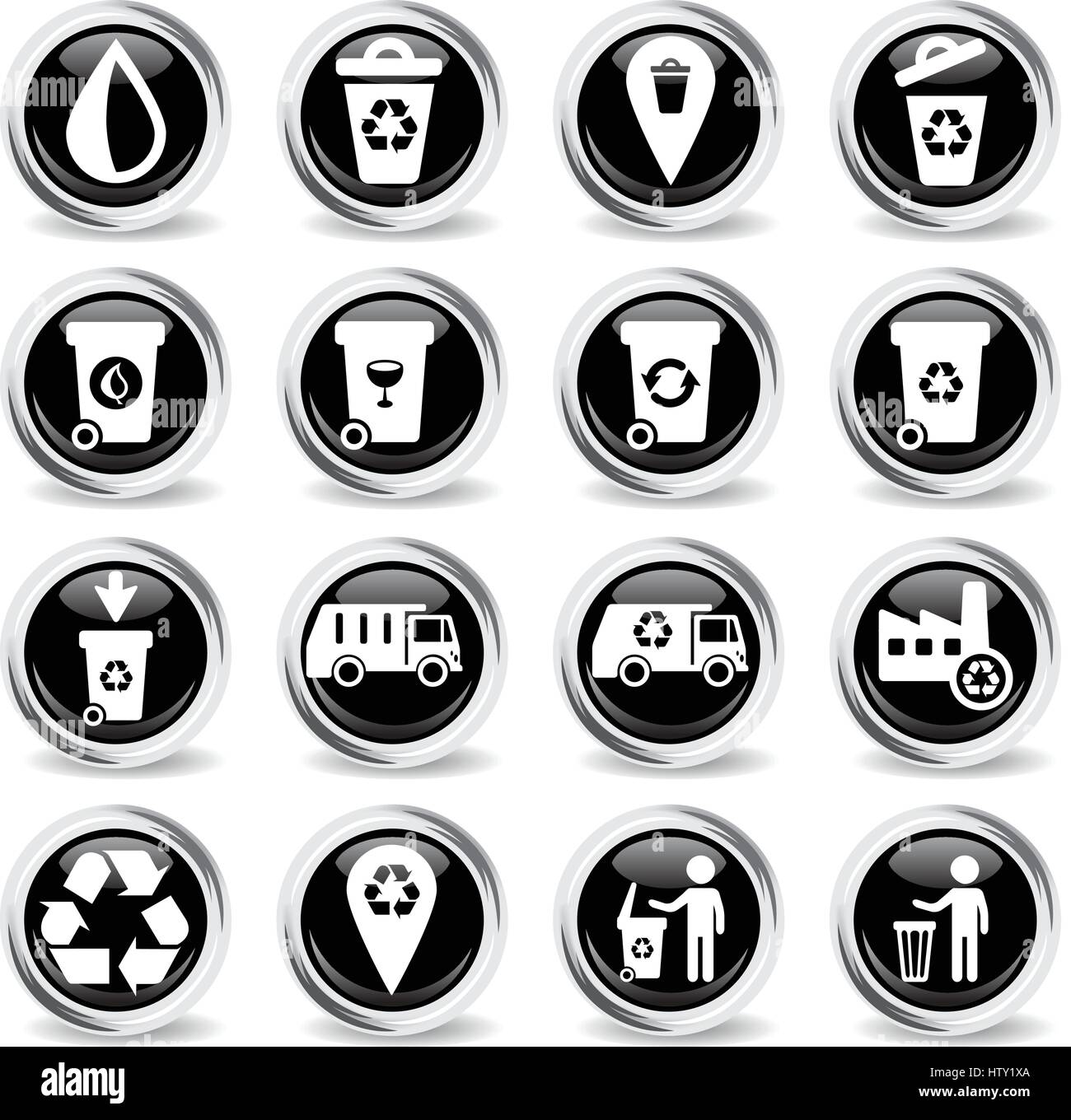 garbage web icons for user interface design Stock Vector Image & Art ...