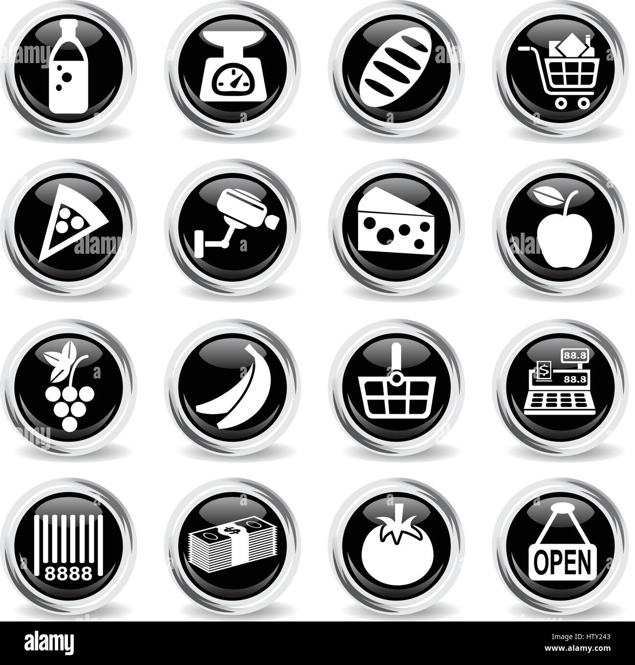 grocery store web icons for user interface design Stock Vector Image ...