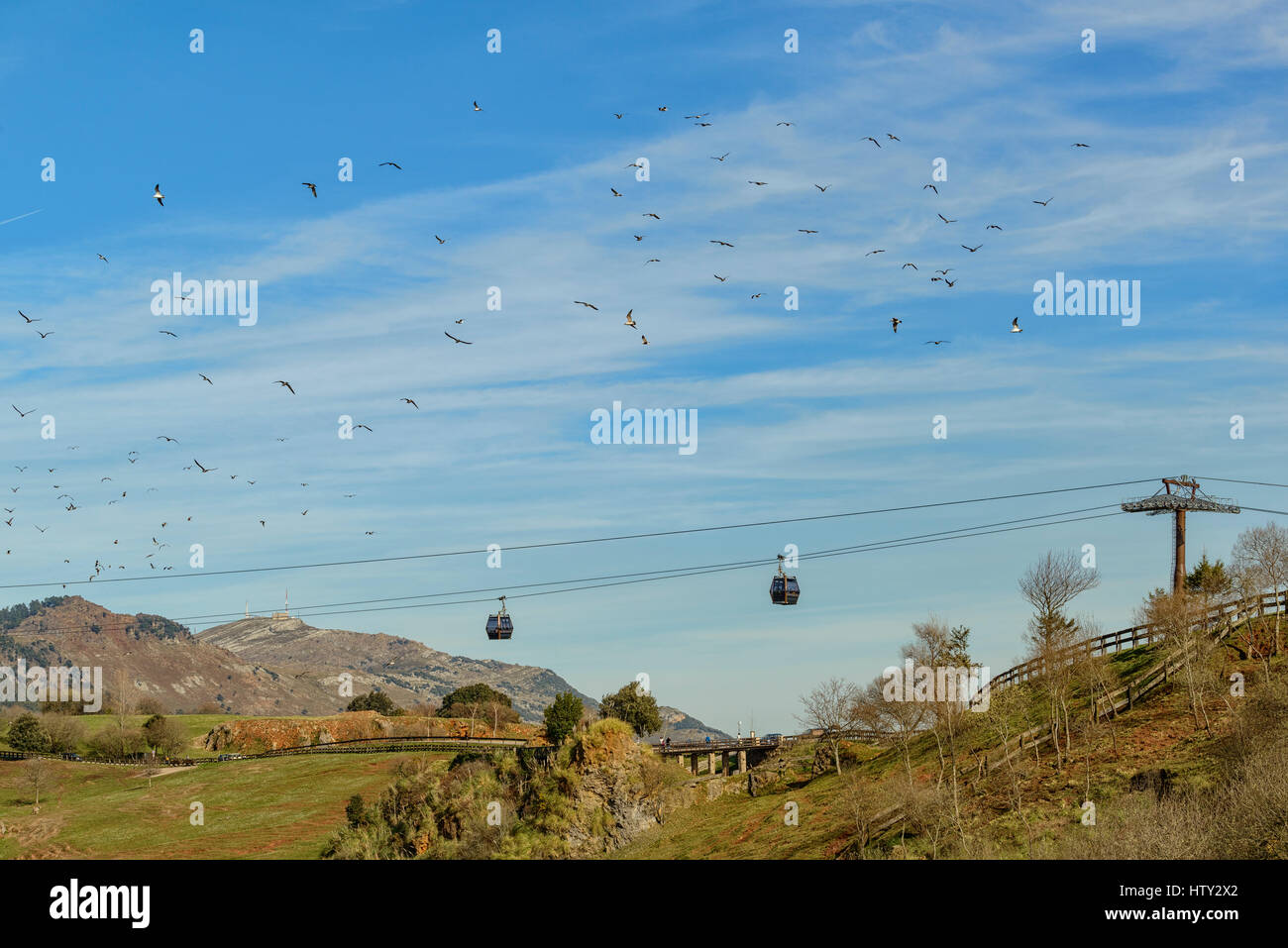 Cablecar of the Cabárceno Nature Park, cantabria, Spain, Europe Stock ...