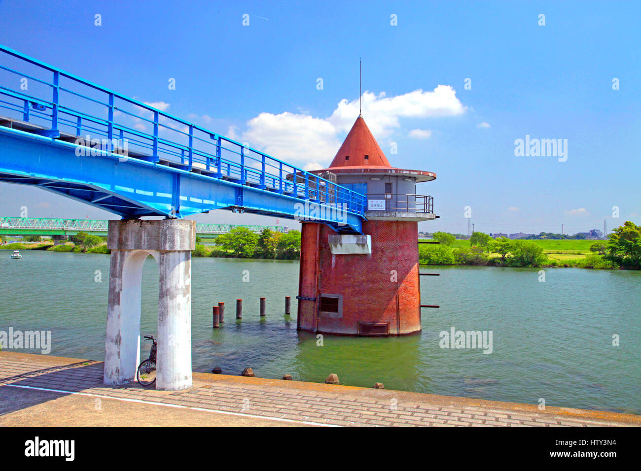 Water Intake Tower in Edogawa River Kanamachi Katsushika Tokyo Japan ...