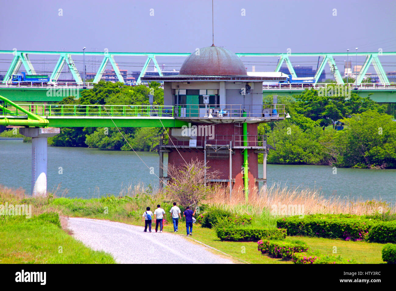 Water Intake Tower in Edogawa River Kanamachi Katsushika Tokyo Japan ...