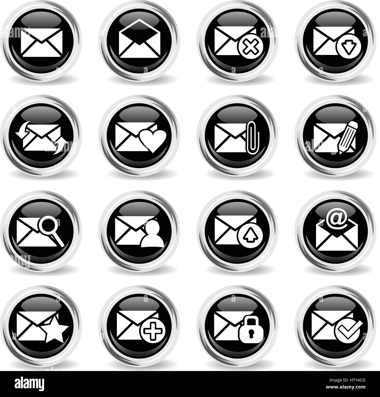 mail and envelope web icons for user interface design Stock Vector ...
