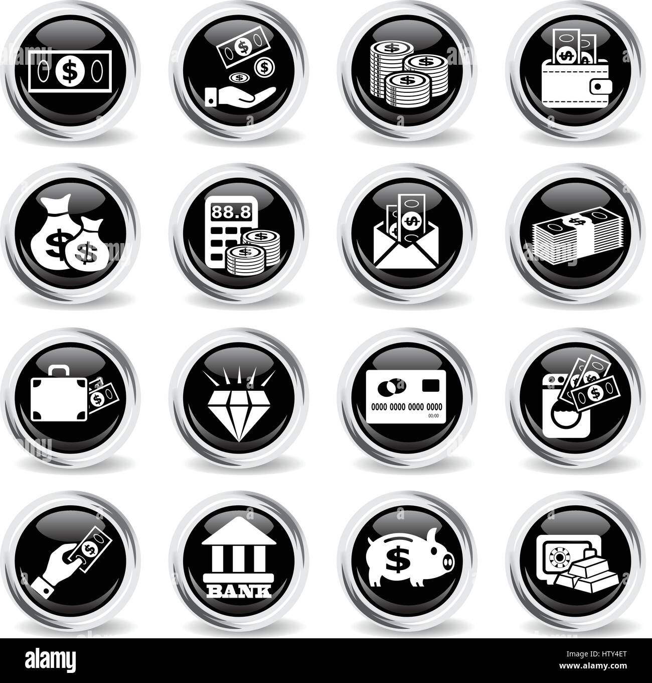 hand and money web icons for user interface design Stock Vector Image ...