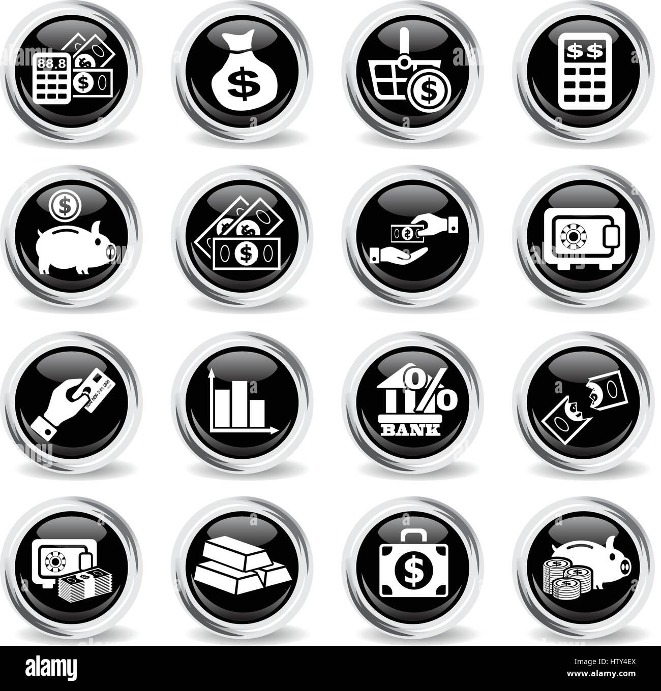 hand and money web icons for user interface design Stock Vector Image ...