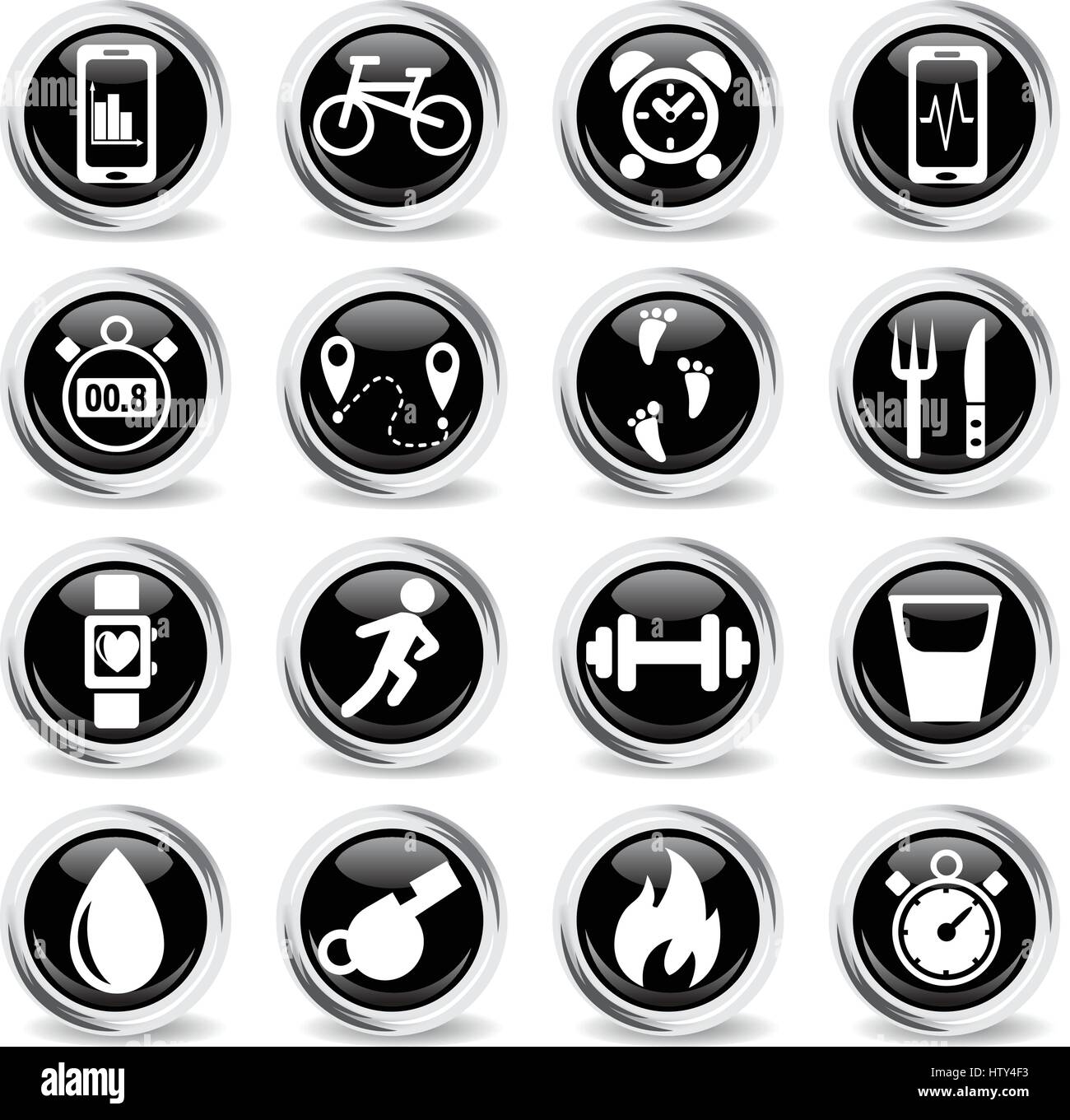 monitoring apps web icons for user interface design Stock Vector Image ...