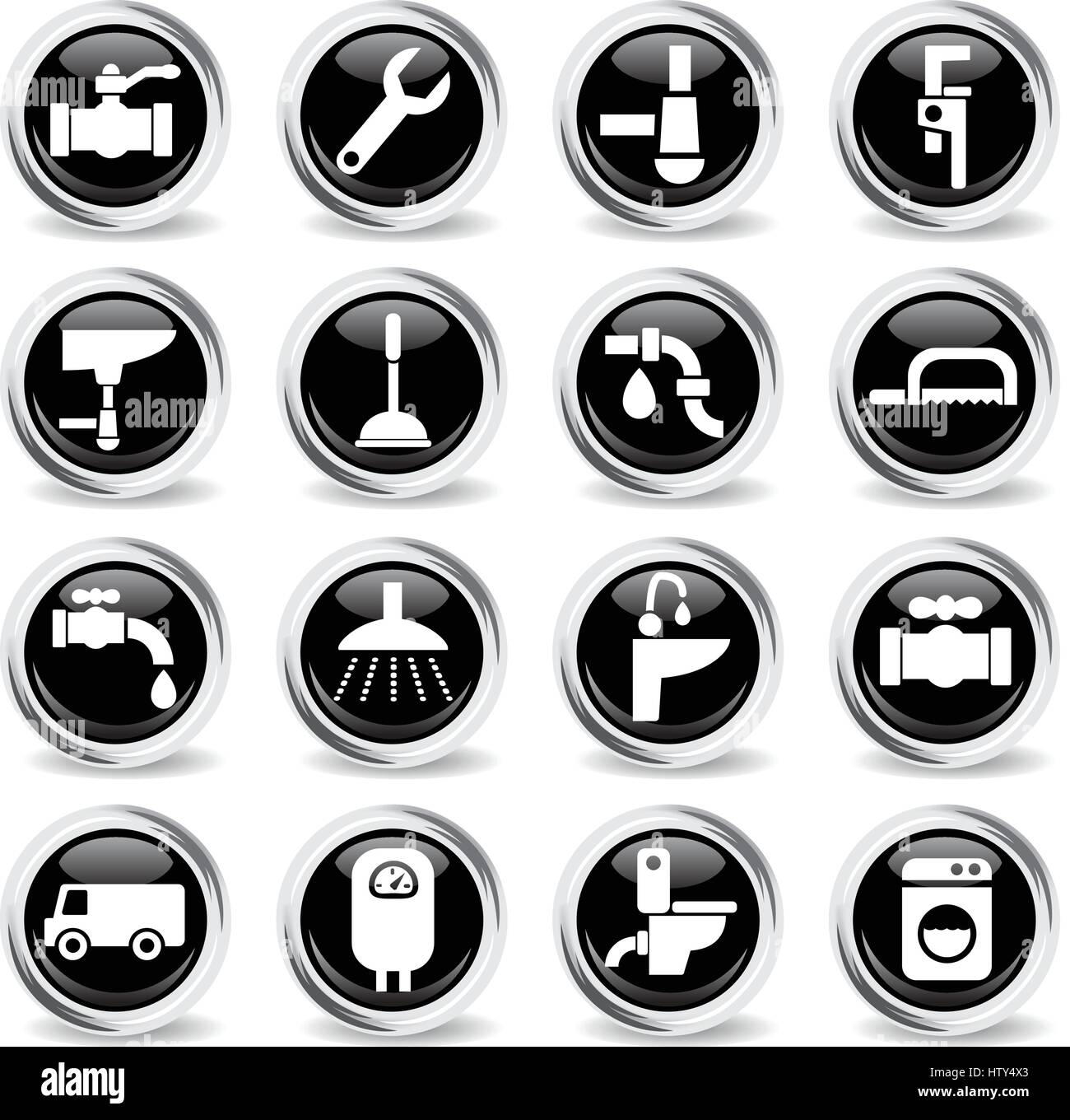 plumbing service web icons for user interface design Stock Vector Image ...