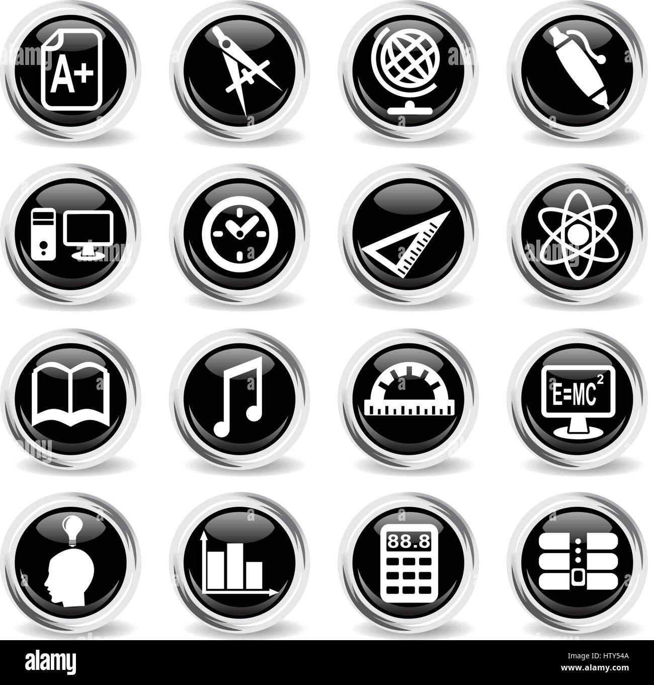 education web icons for user interface design Stock Vector Image & Art ...