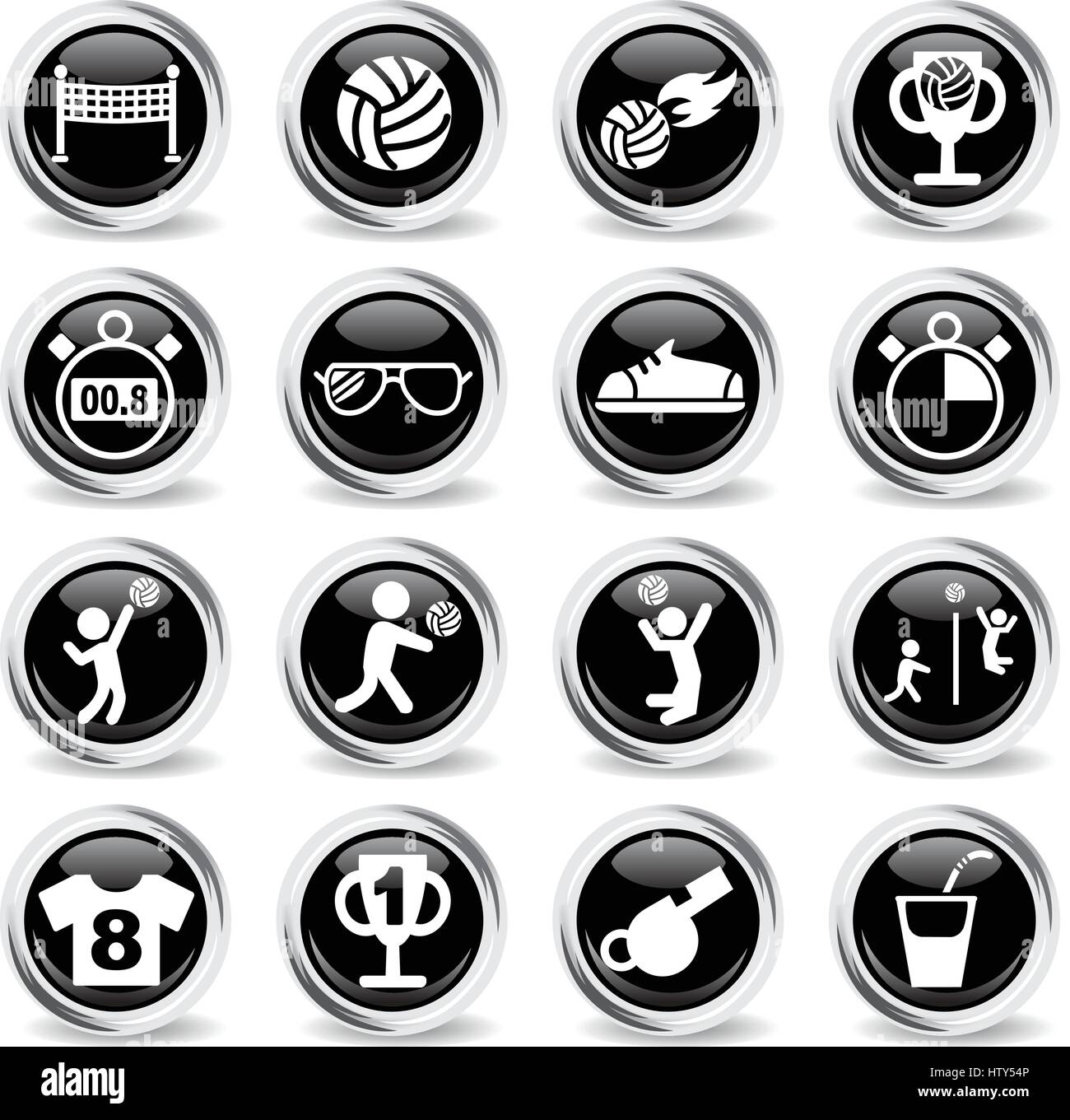 volleyball web icons for user interface design Stock Vector Image & Art ...