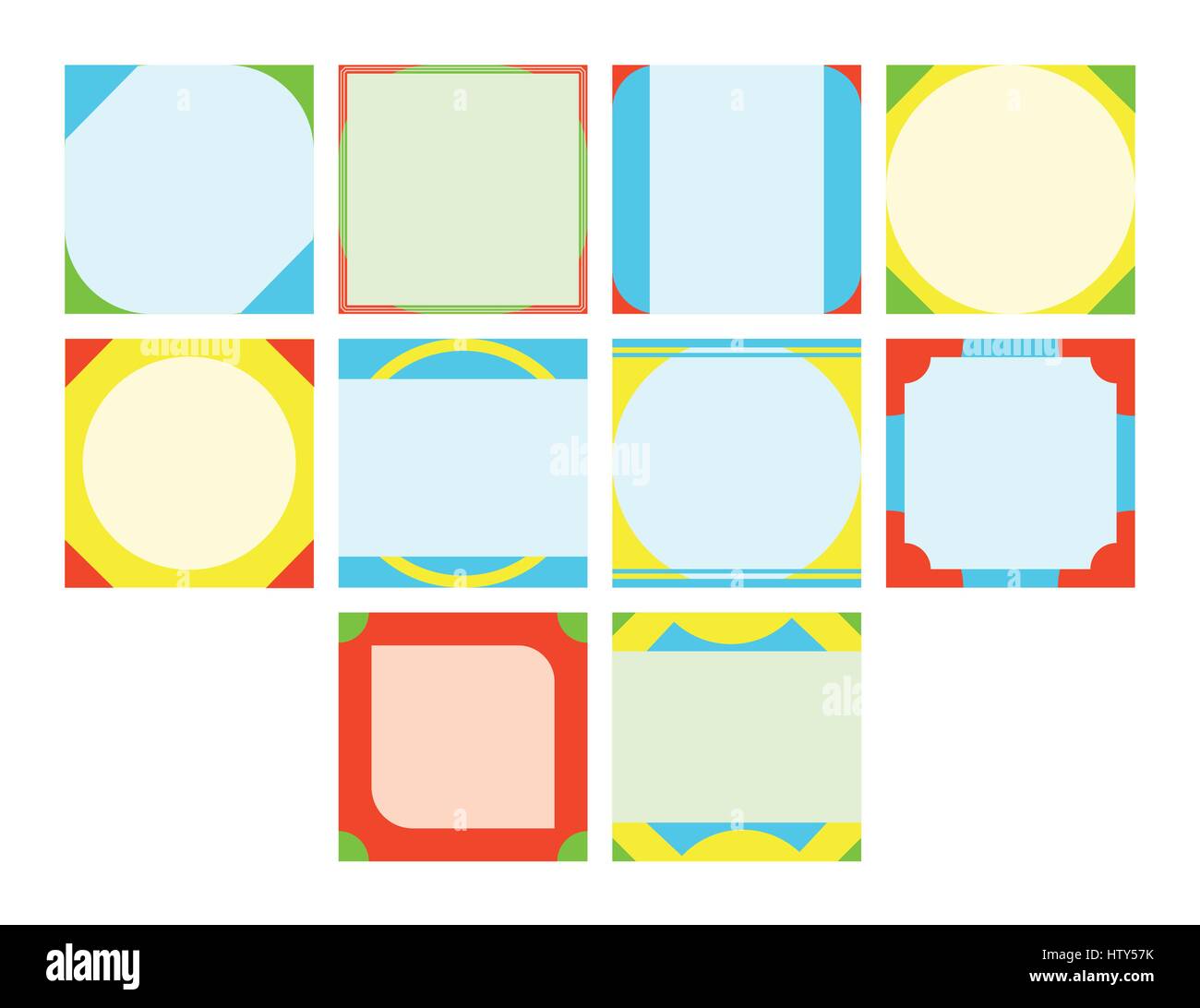 Vector icon set for frames against white background Stock Vector Image ...