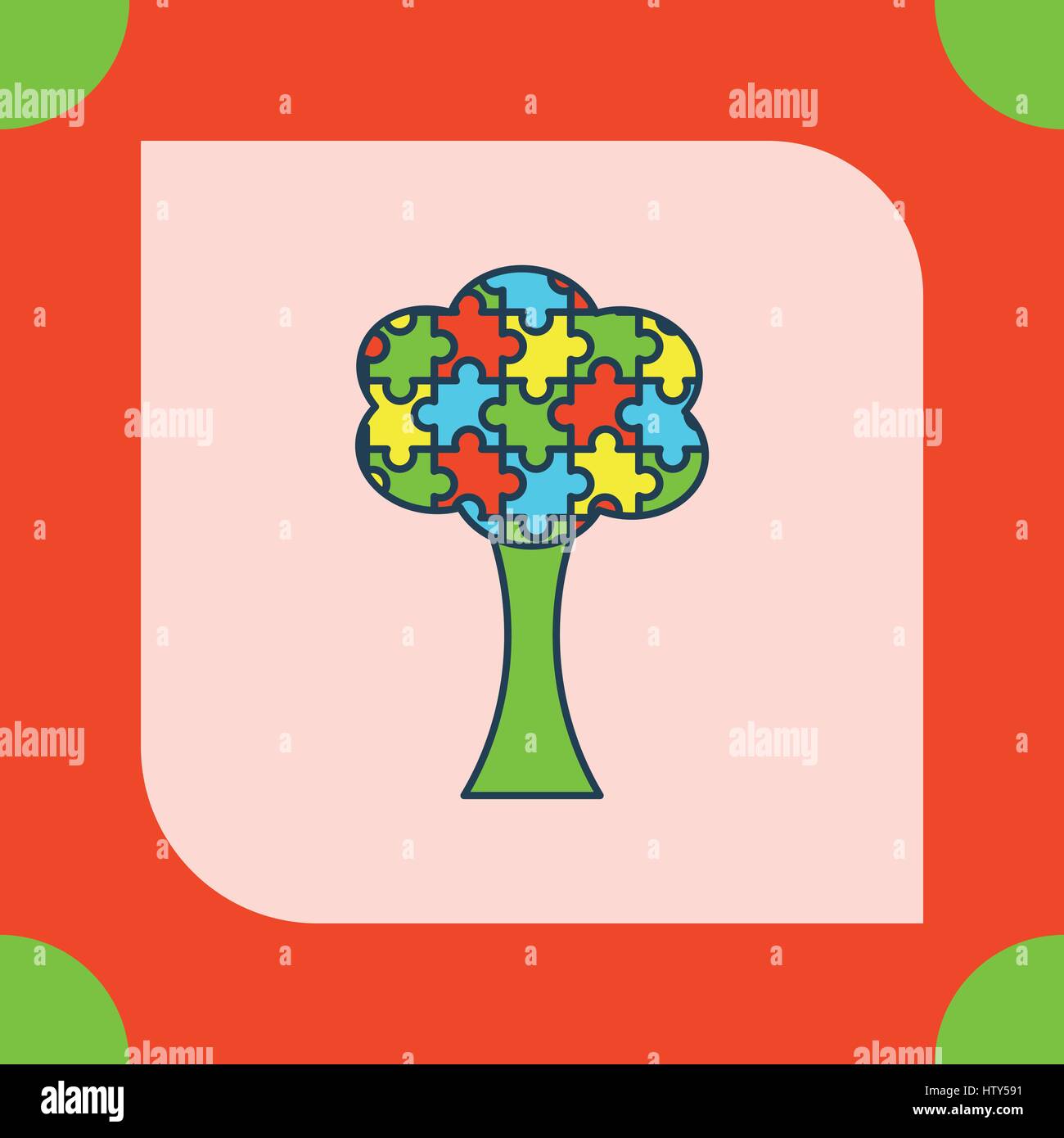 Vector of greeting card with autism tree symbol Stock Vector Image ...