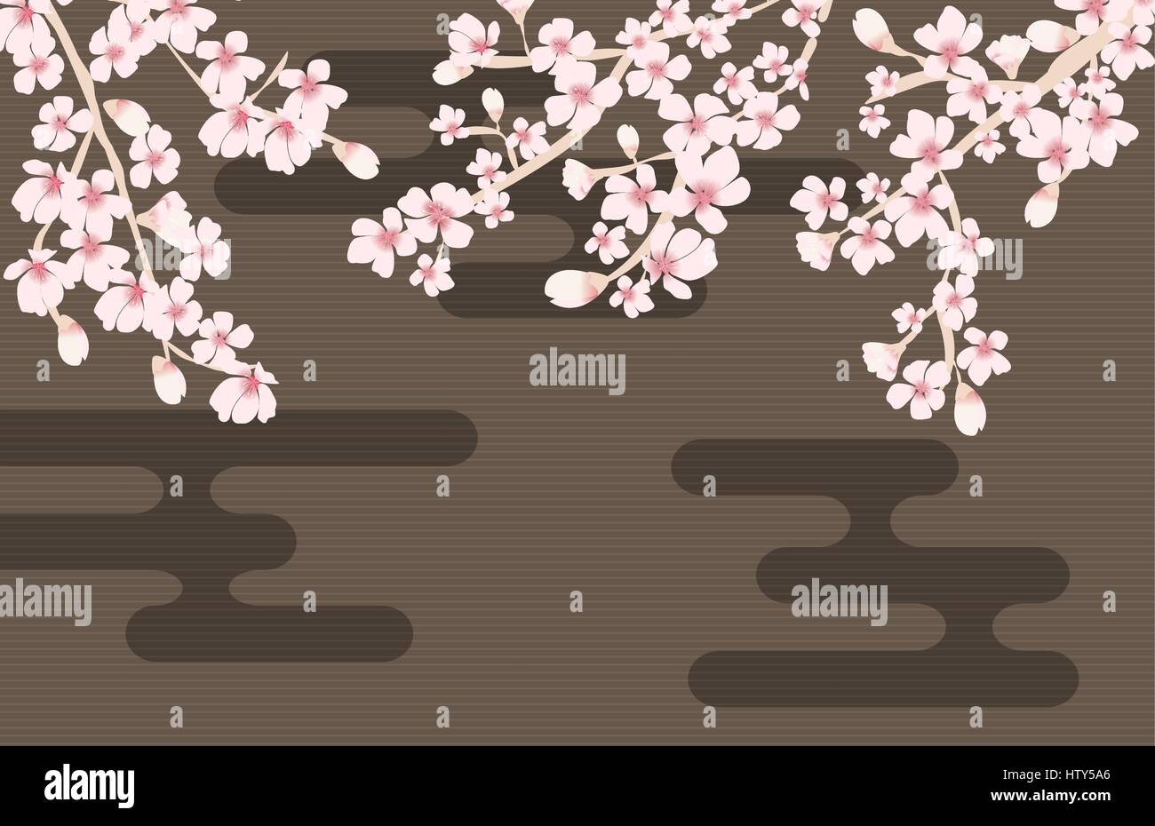 Abstract Floral Sakura Flower Japanese Natural Background Vector Stock ...