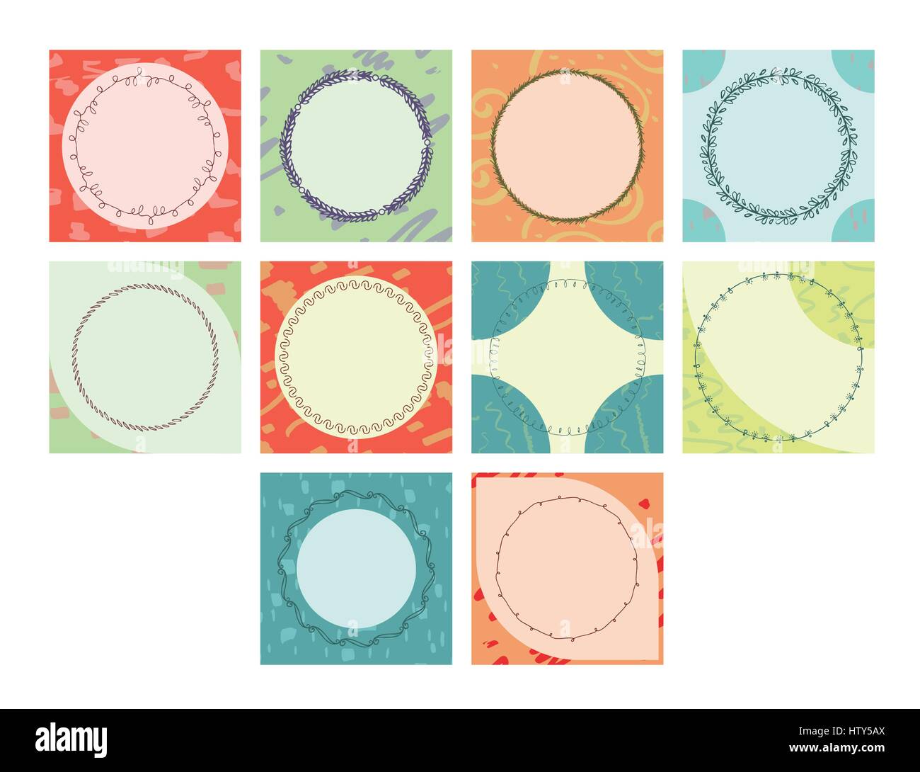 Vector icon set of round frames against white background Stock Vector ...