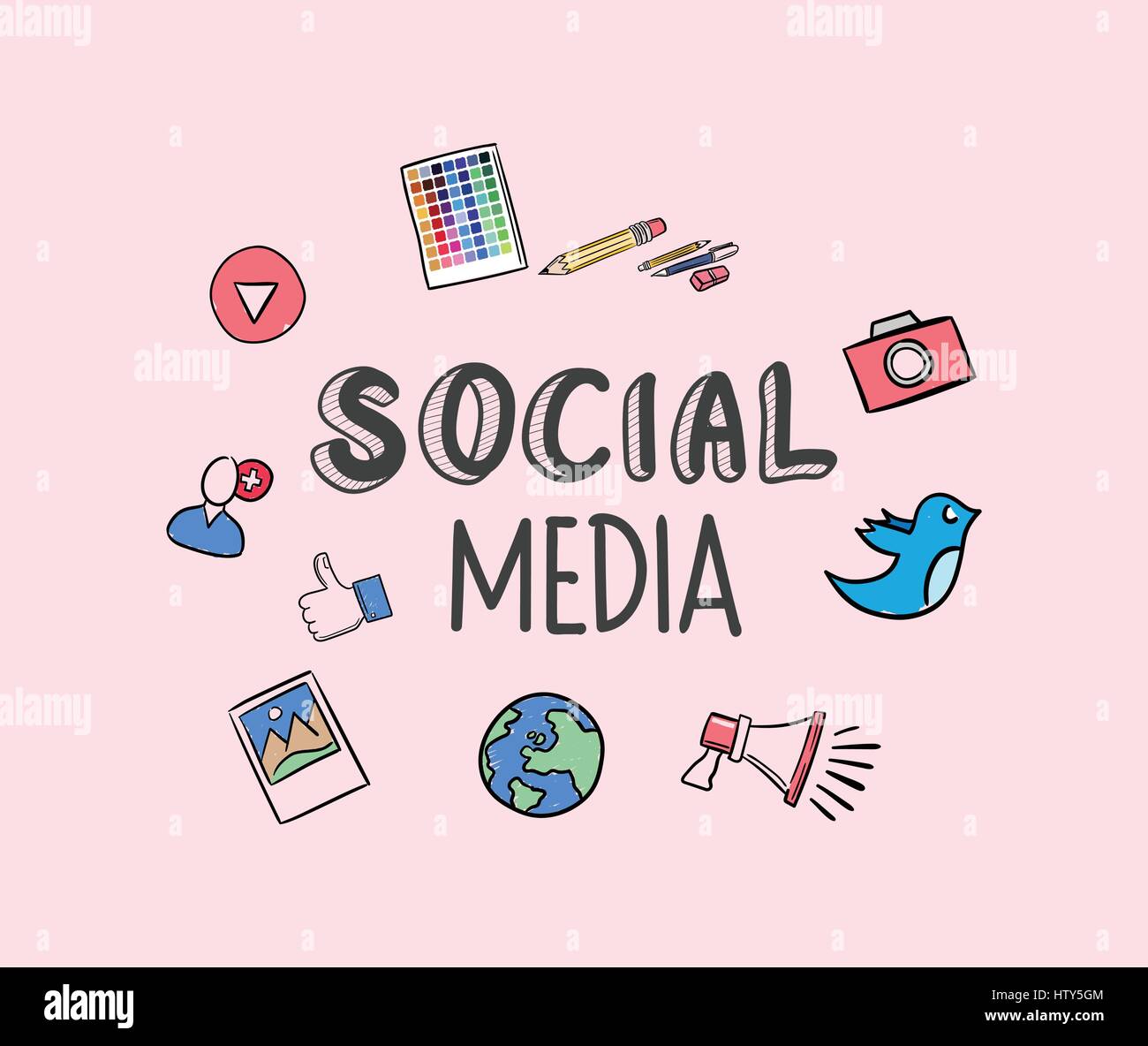 Pink Social Media Icons