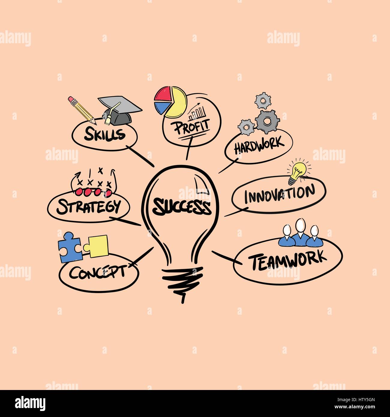 Vector icon of success concepts against pink background Stock Vector ...