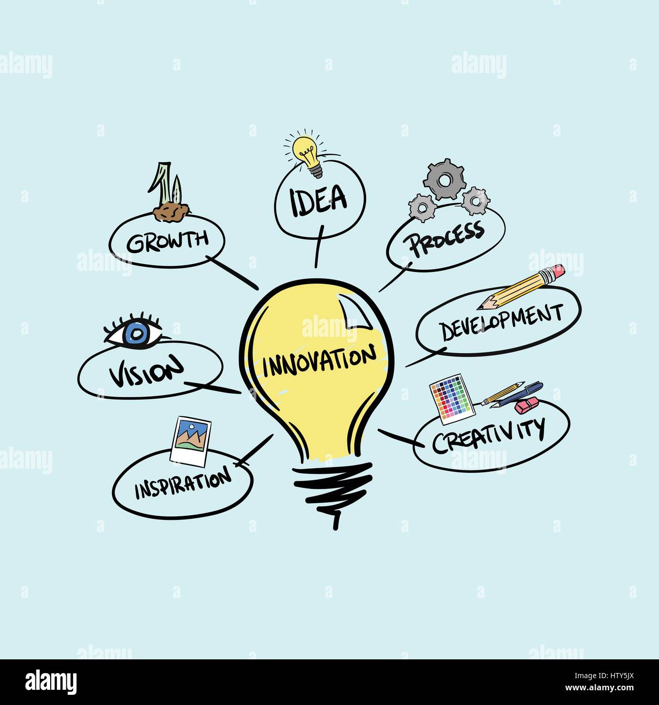 Vector icon of innovation concepts against blue background Stock Vector ...