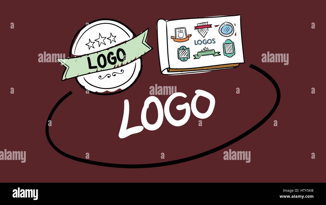 Vector icon of logos against red background Stock Vector Image & Art ...