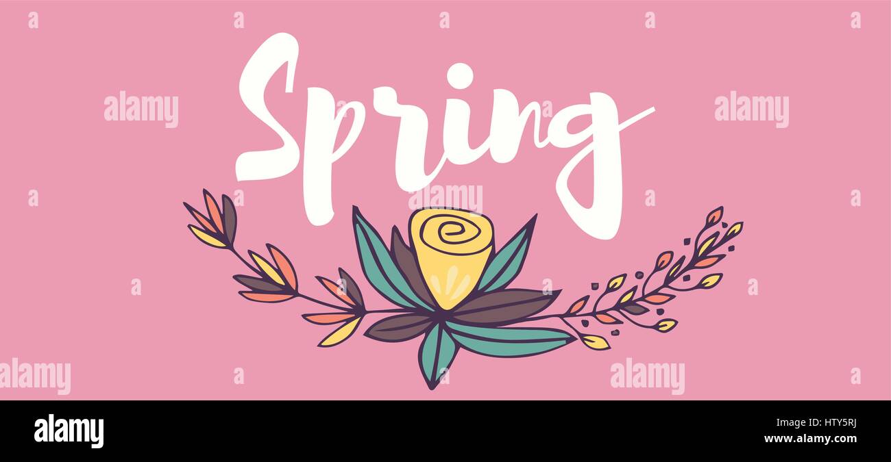 Vector of greeting card with spring message Stock Vector Image & Art ...
