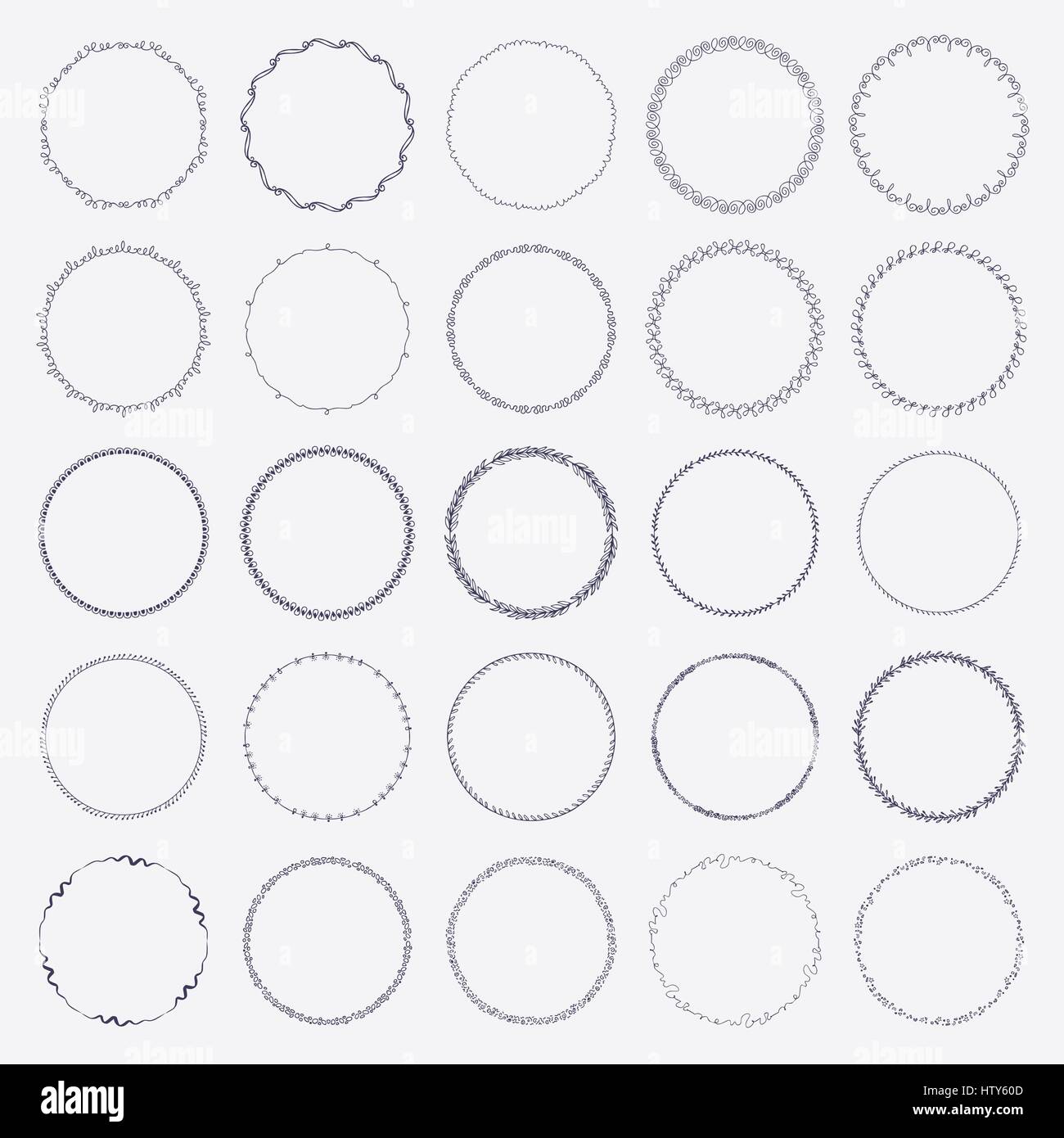 Vector icon set of round frames against white background Stock Vector ...