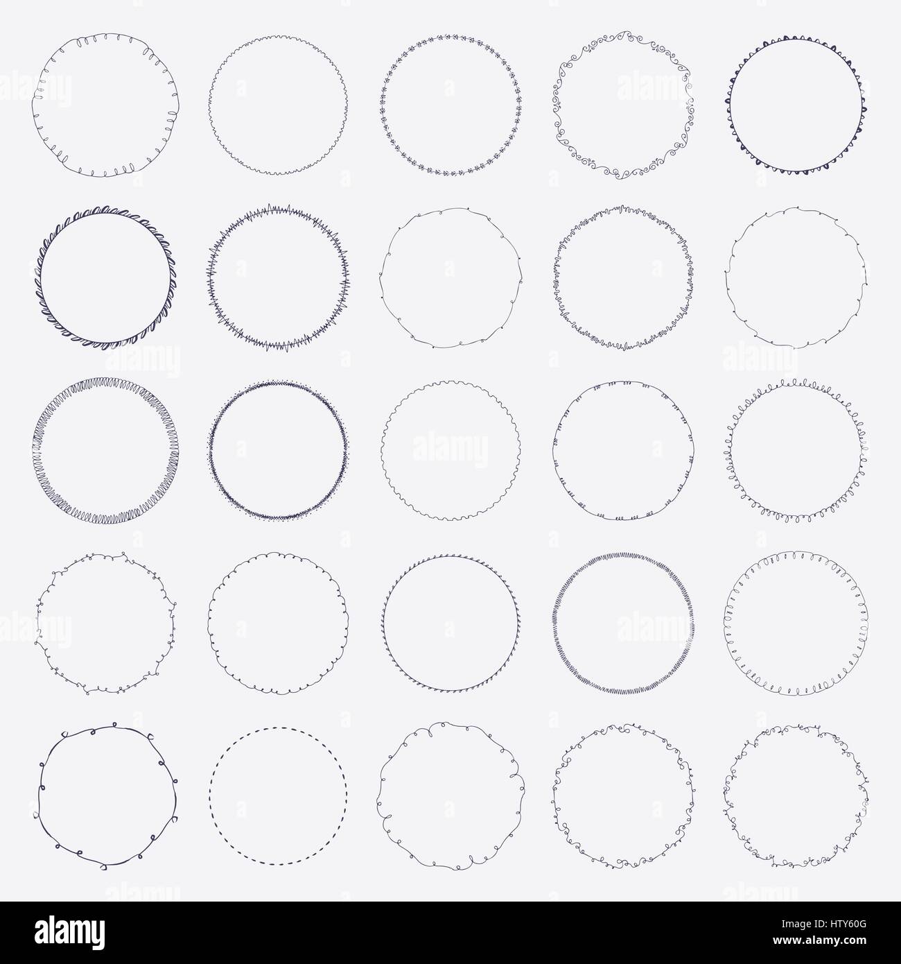 Vector icon set of round frames against white background Stock Vector ...