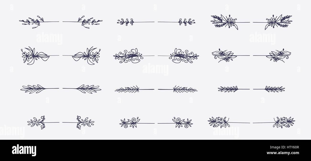 Vector icon set of floral pattern against white background Stock Vector ...