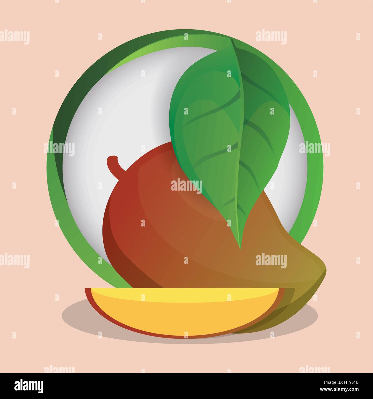 mango with leaves natural badge Stock Vector Image & Art - Alamy
