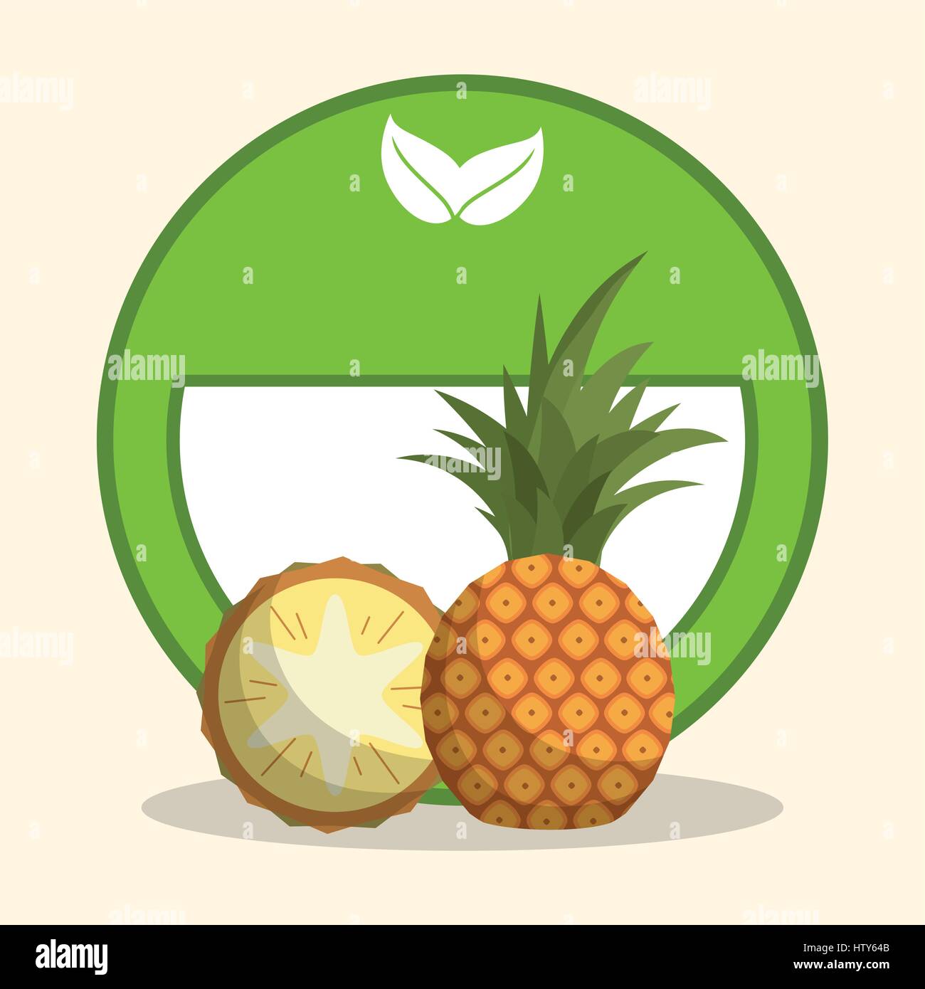 Pineapple top view Stock Vector Images - Alamy