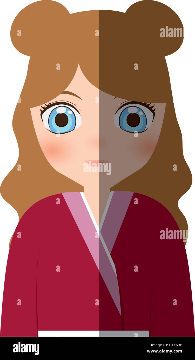 cute girl japanese manga - shadow Stock Vector Image & Art - Alamy
