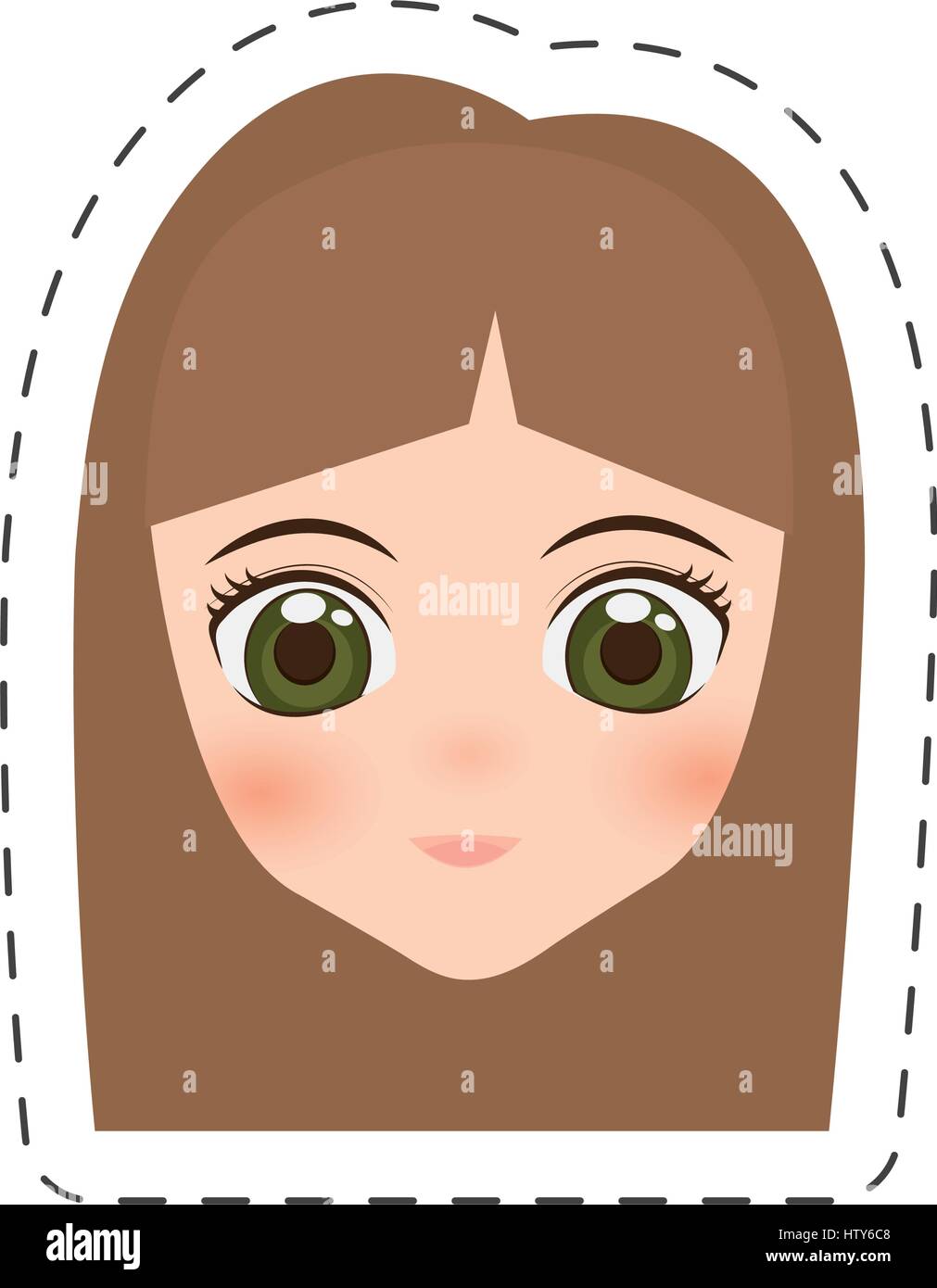 anime face girl cartoon - cut line Stock Vector Image & Art - Alamy