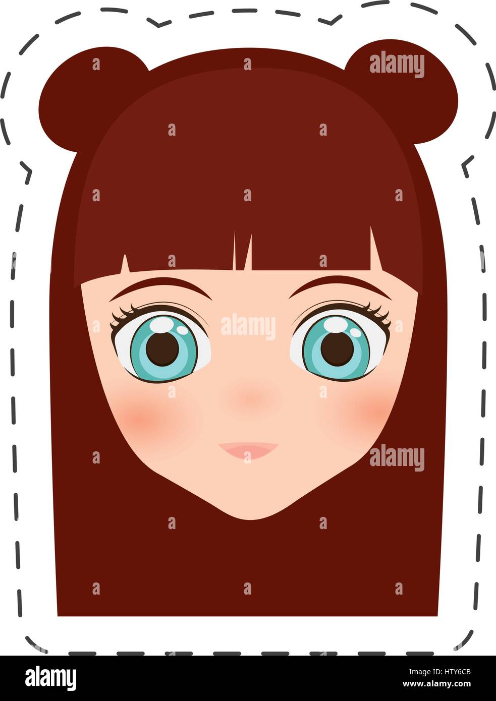 Anime face girl cartoon cut Stock Vector Images - Alamy