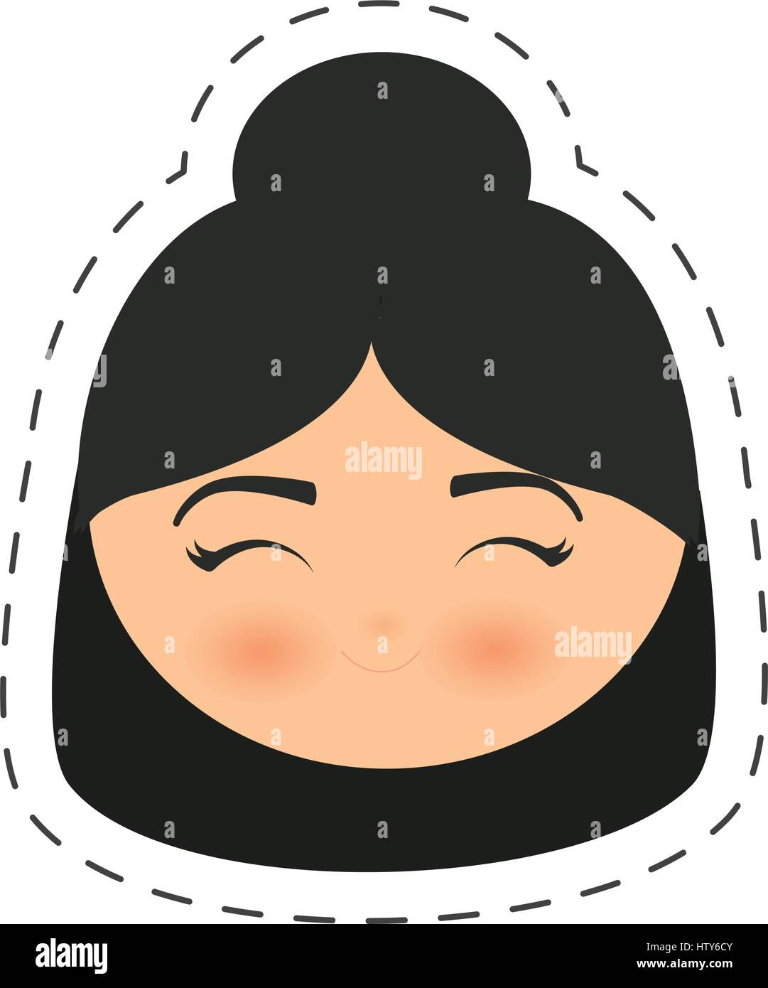 anime face girl cartoon - cut line Stock Vector Image & Art - Alamy