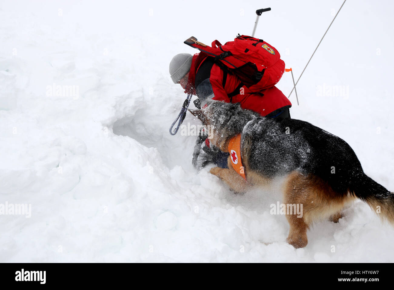 Rescuer from the Mountain Rescue Service at Bulgarian Red Cross and his ...