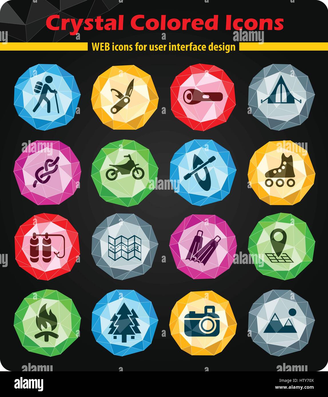 active recreation web icons for user interface design Stock Vector ...