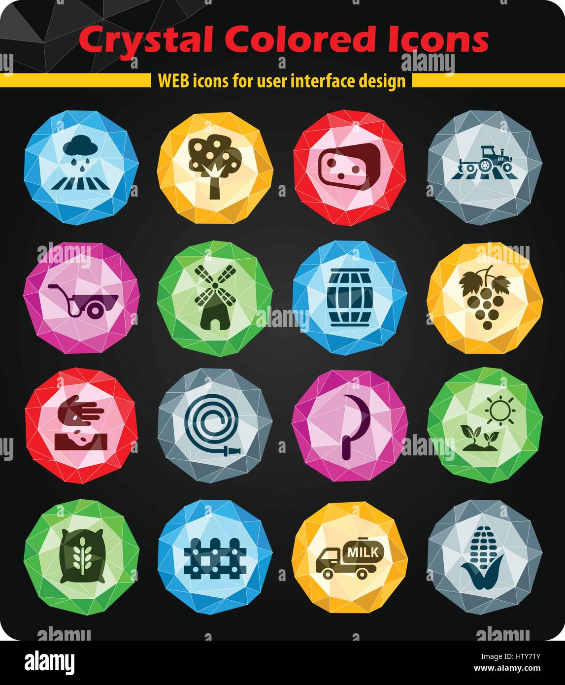 agricultural crystal color icons for your design Stock Vector Image & Art - Alamy