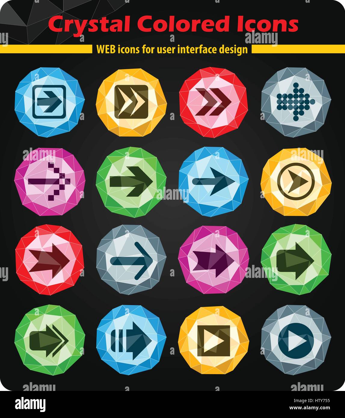 arrow crystal color icons for your design Stock Vector Image & Art - Alamy
