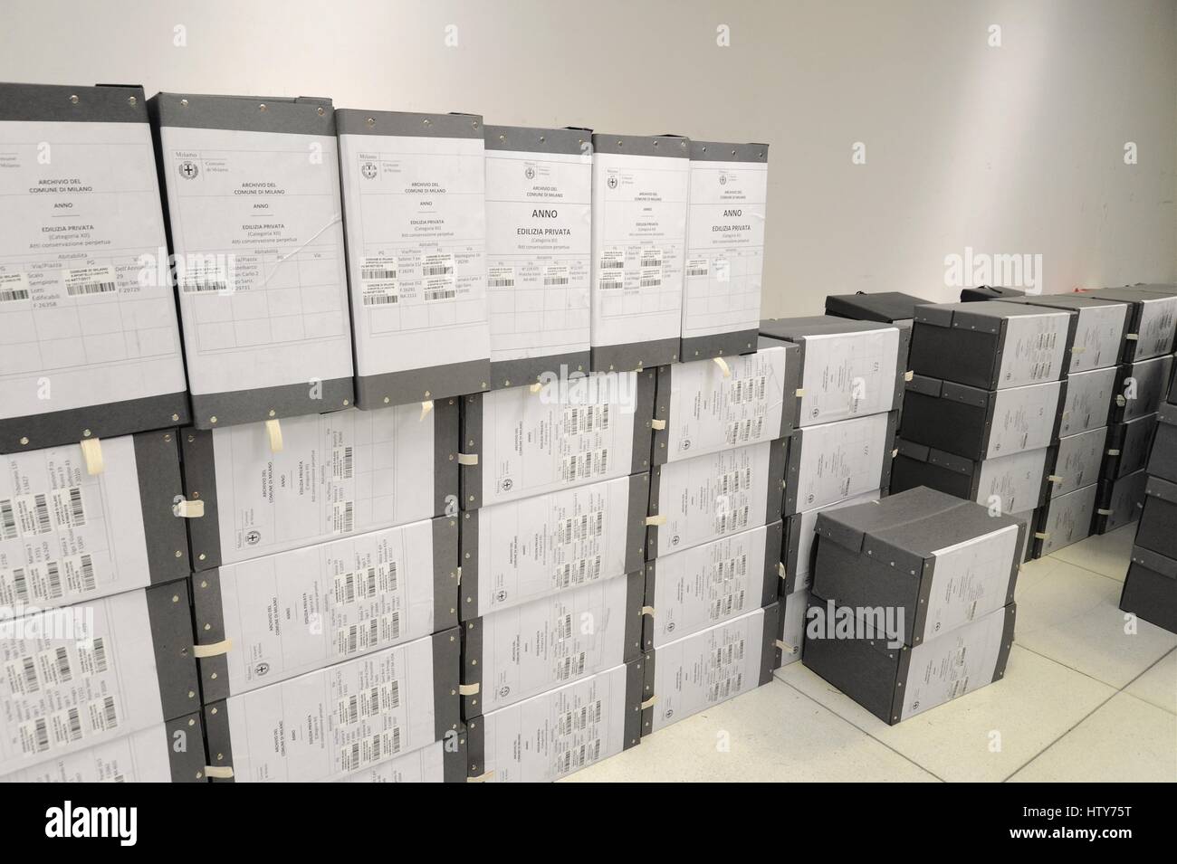 The central archive of Milan Municipality (Italy Stock Photo - Alamy