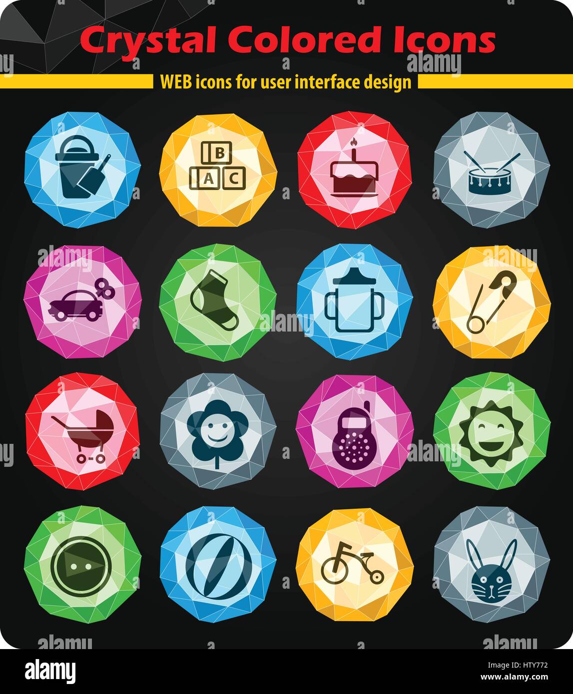 baby web icons for user interface design Stock Vector Image & Art - Alamy