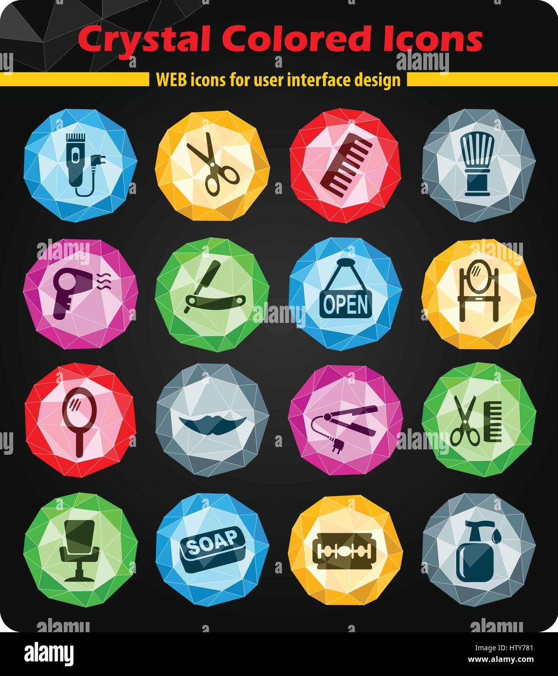 barbershop web icons for user interface design Stock Vector Image & Art ...