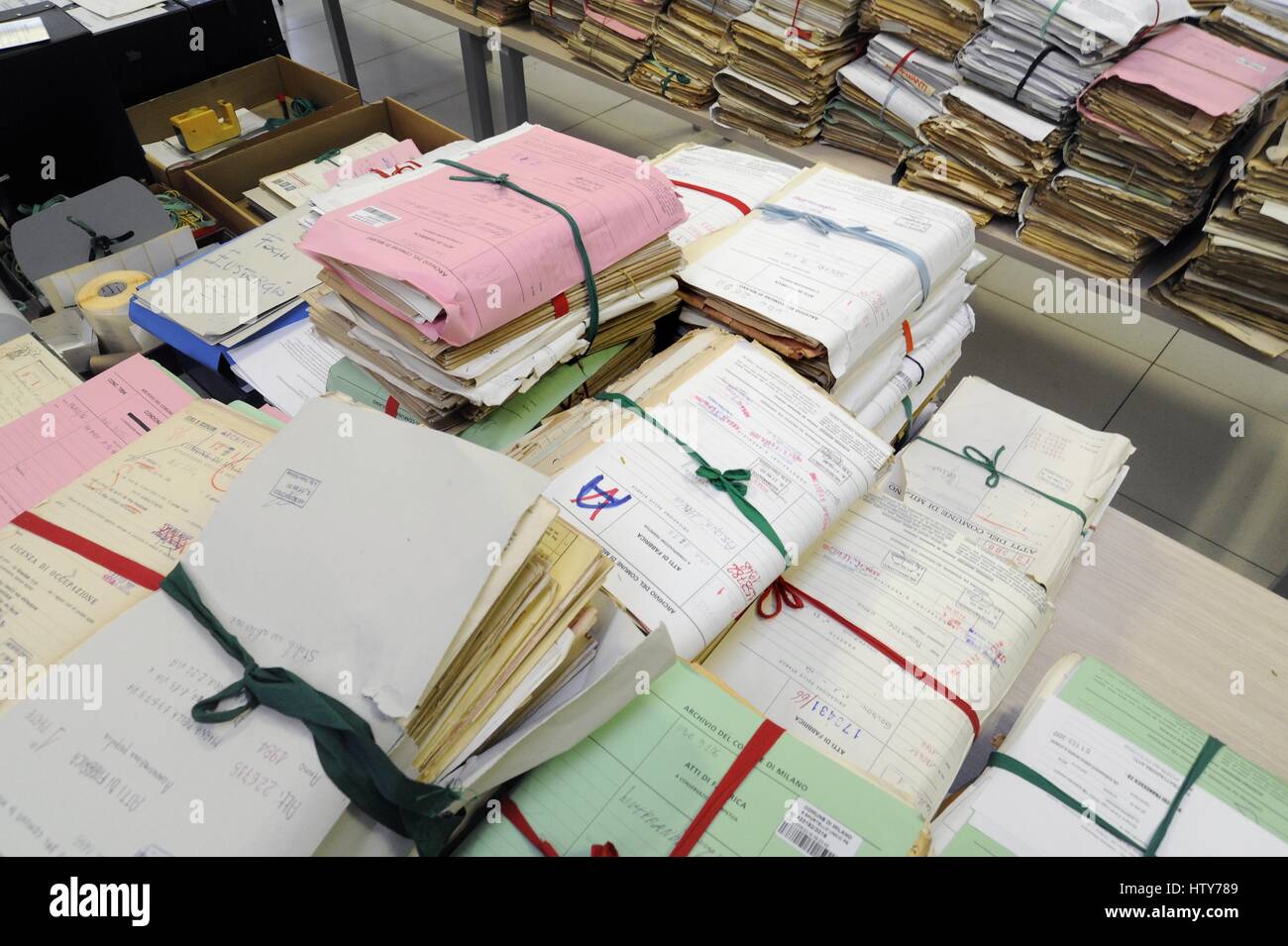 The central archive of Milan Municipality (Italy Stock Photo - Alamy
