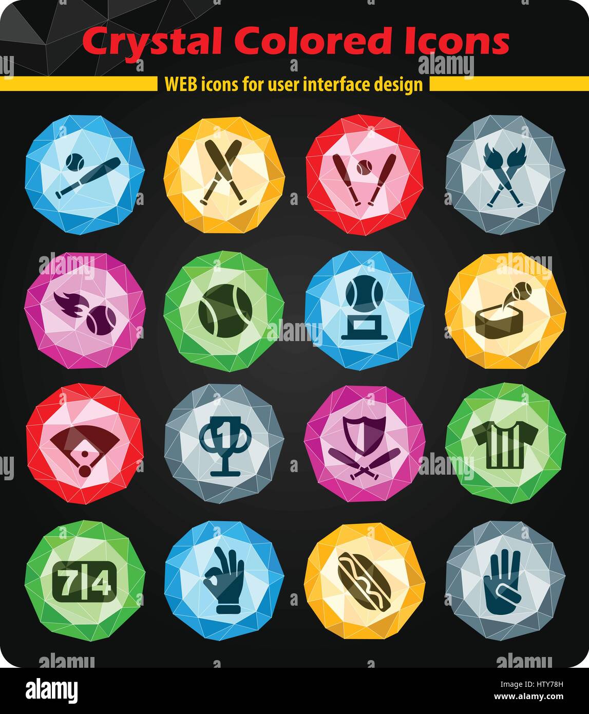 baseball web icons for user interface design Stock Vector Image & Art ...