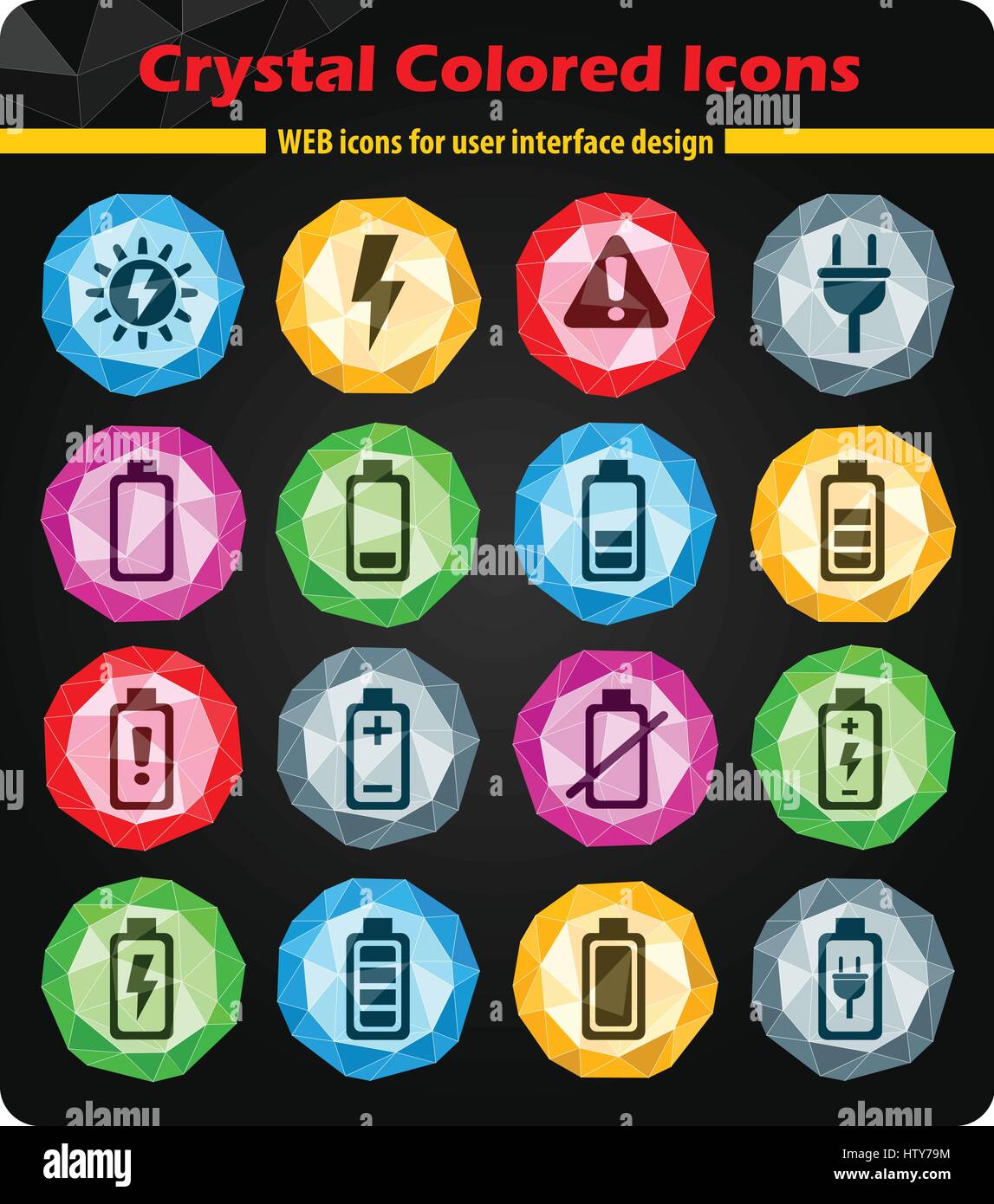 battery web icons for user interface design Stock Vector Image & Art ...