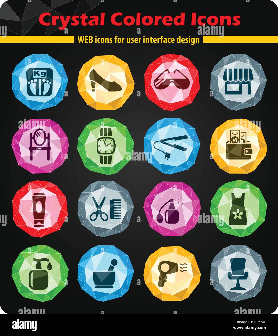 beauty salon web icons for user interface design Stock Vector Image ...