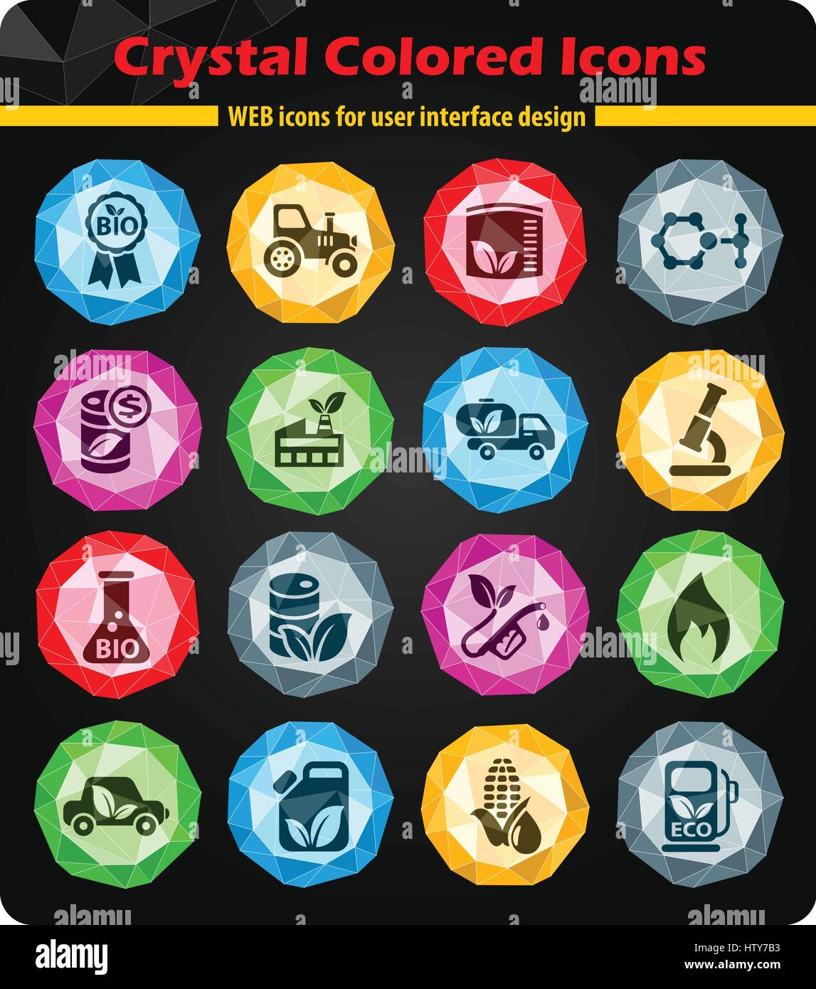 bio fuel crystal color icons for your design Stock Vector Image & Art ...