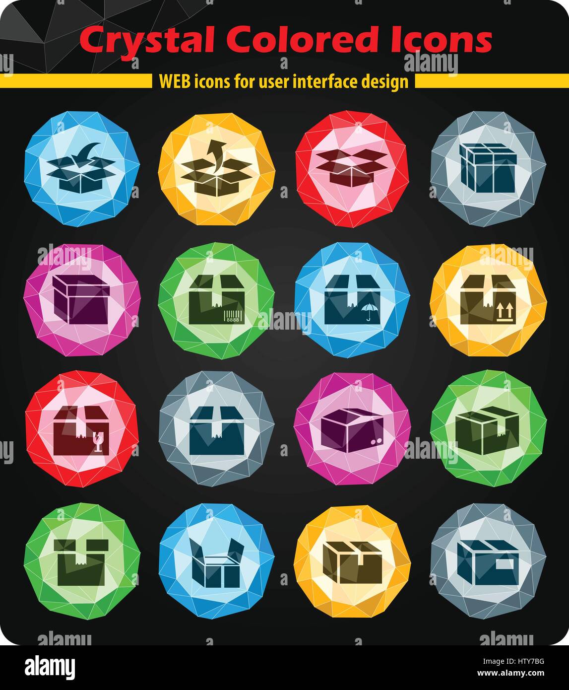 box crystal color icons for your design Stock Vector Image & Art - Alamy