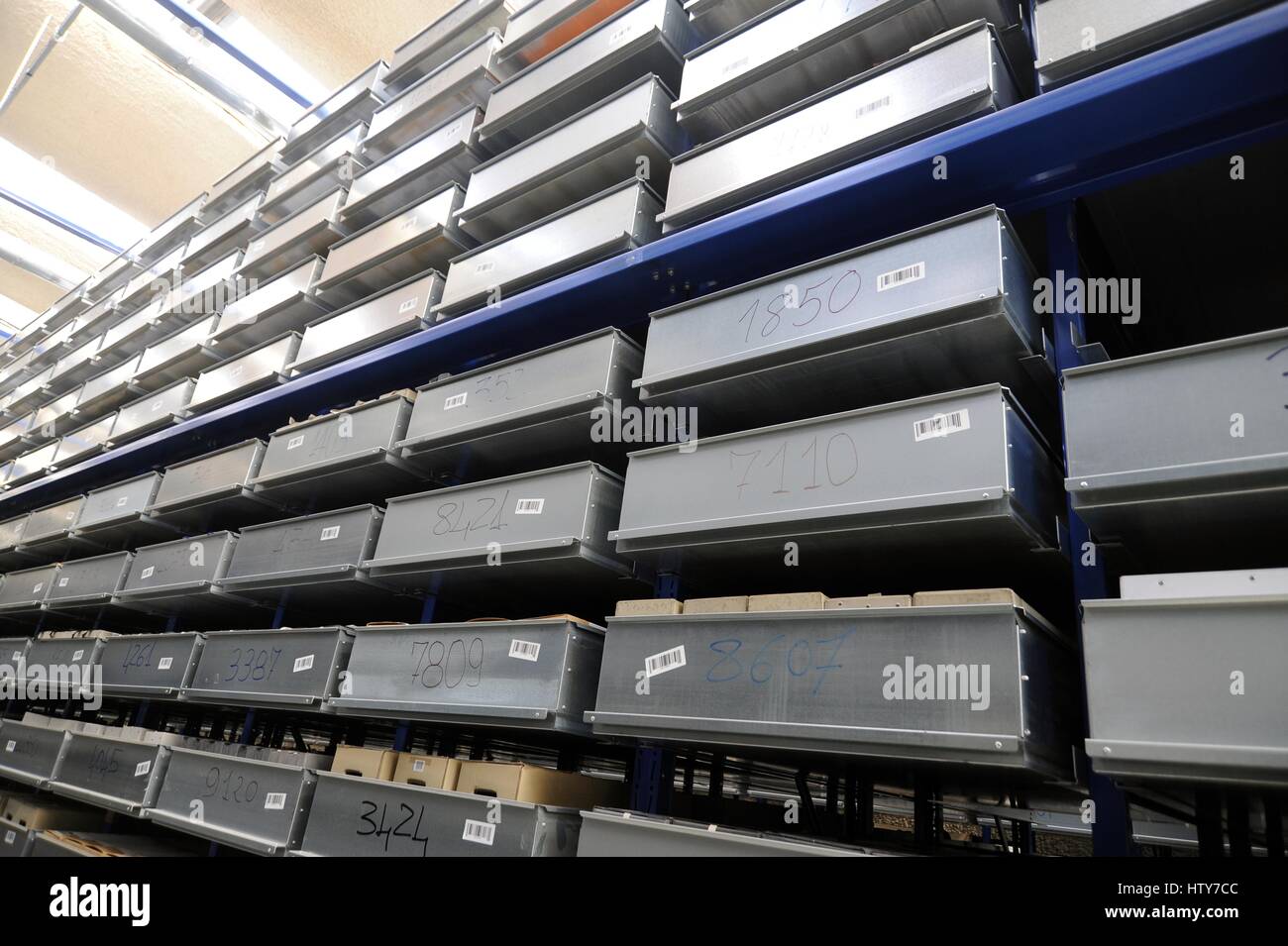 Automated central archive of the Milan Municipality (Italy Stock Photo ...