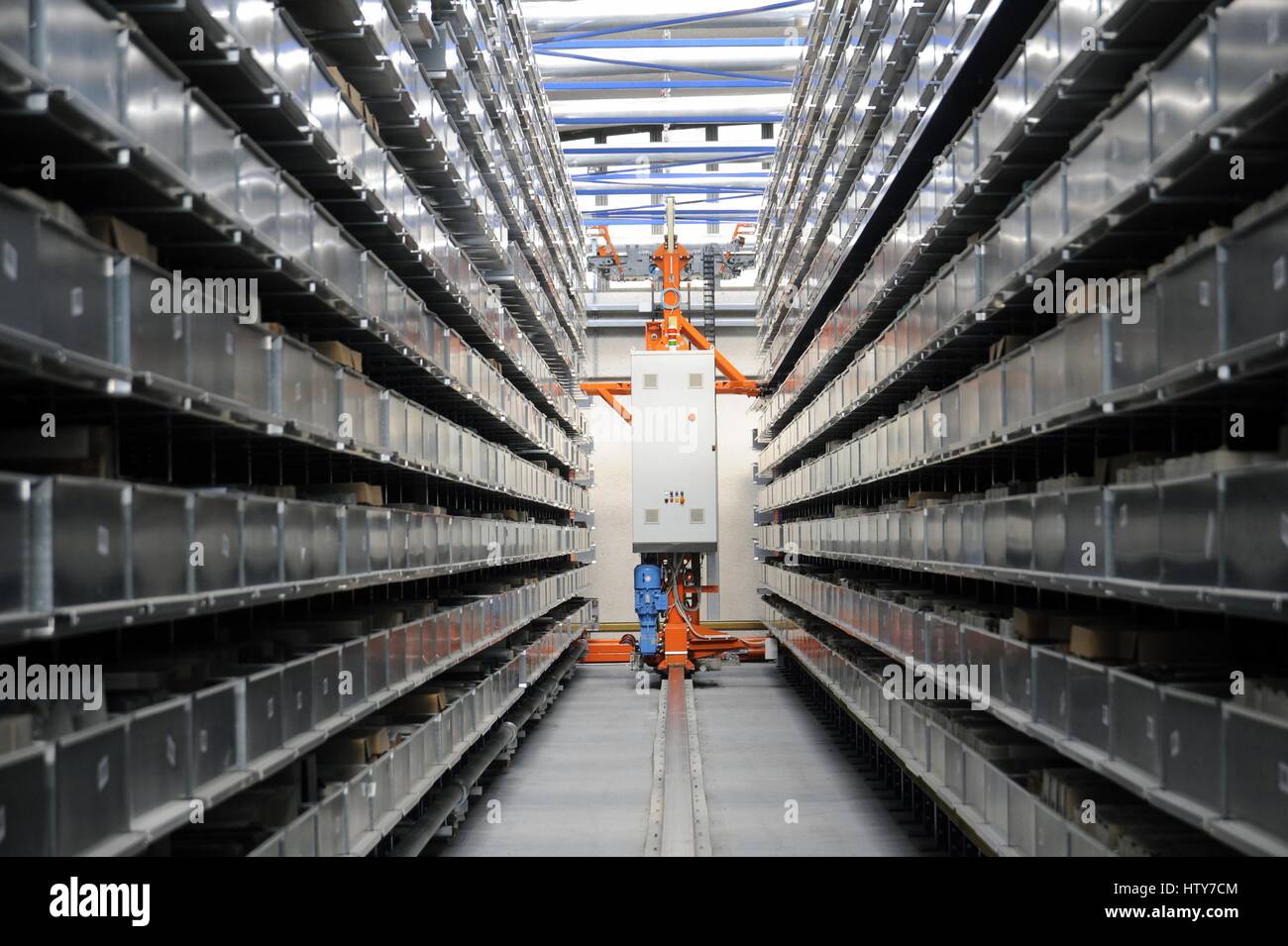 Automated central archive of the Milan Municipality (Italy Stock Photo ...