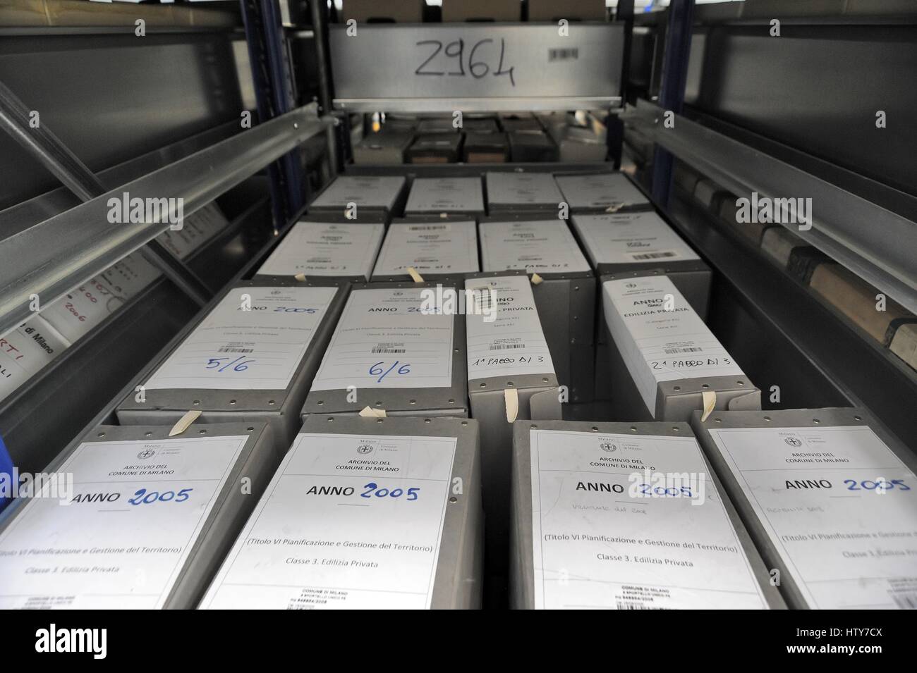 Automated central archive of the Milan Municipality (Italy Stock Photo ...