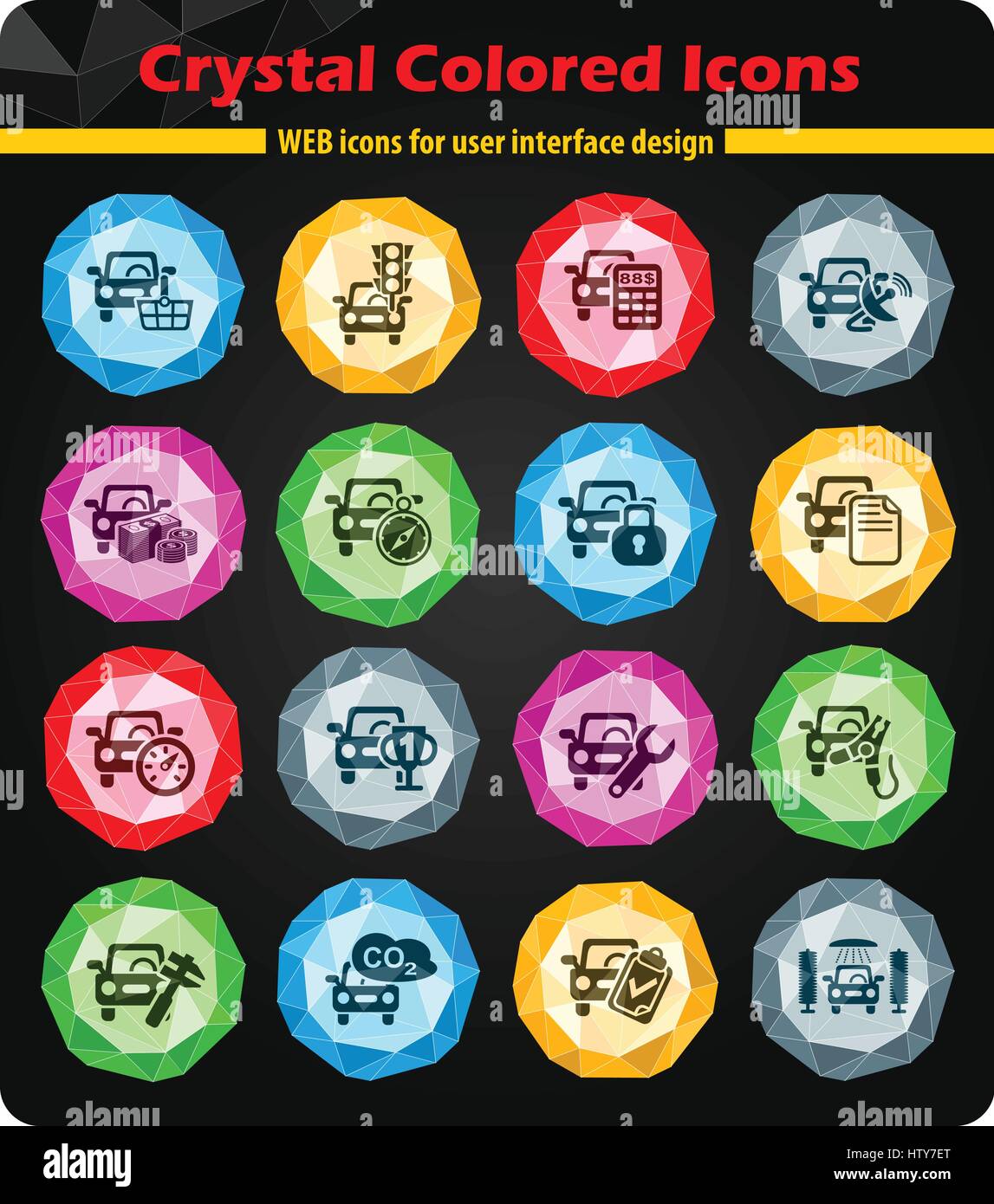 car service web icons for user interface design Stock Vector Image ...