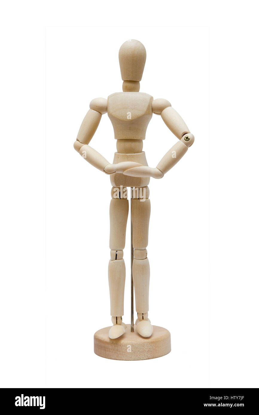 Wooden dummy isolated on a white background Stock Photo - Alamy