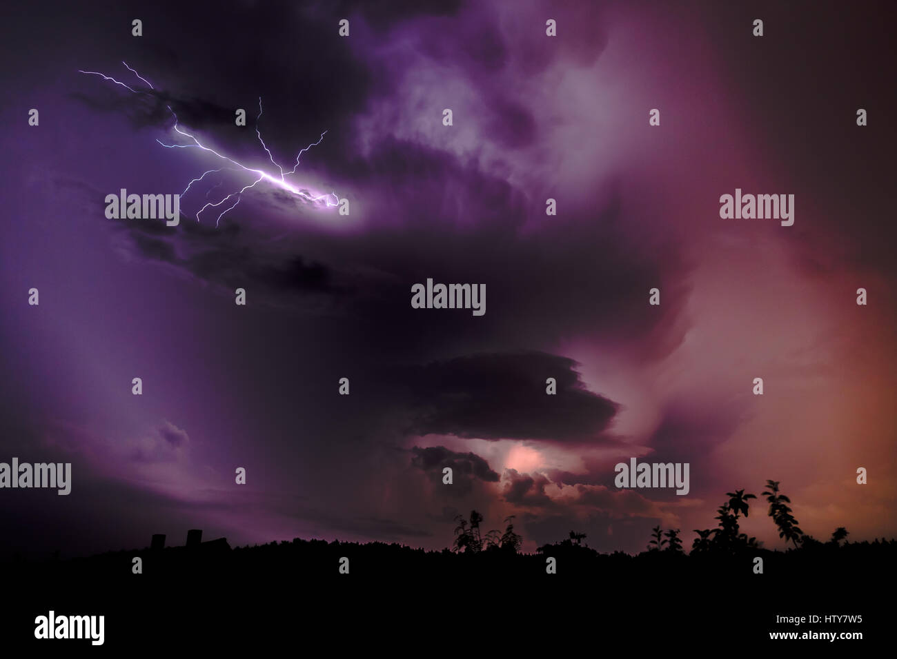 Lightning in the dark Stock Photo - Alamy